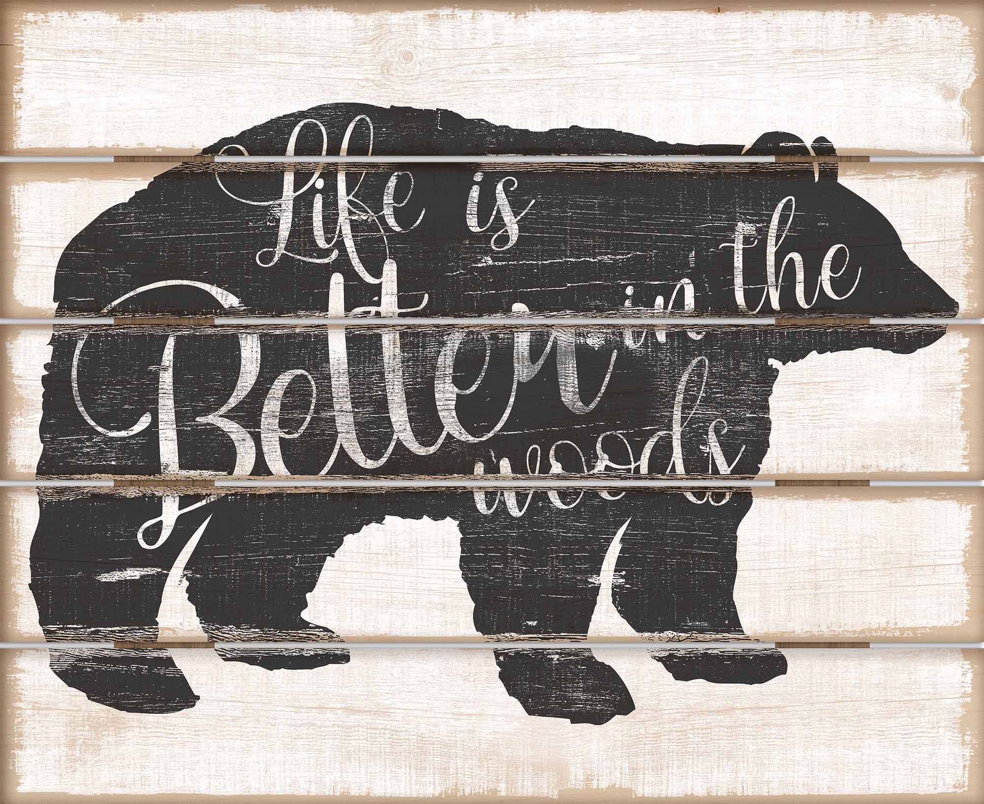 Life's Better Bear Silhouette - 18" x 22" Pallet Wall Art Pallet Wall ...