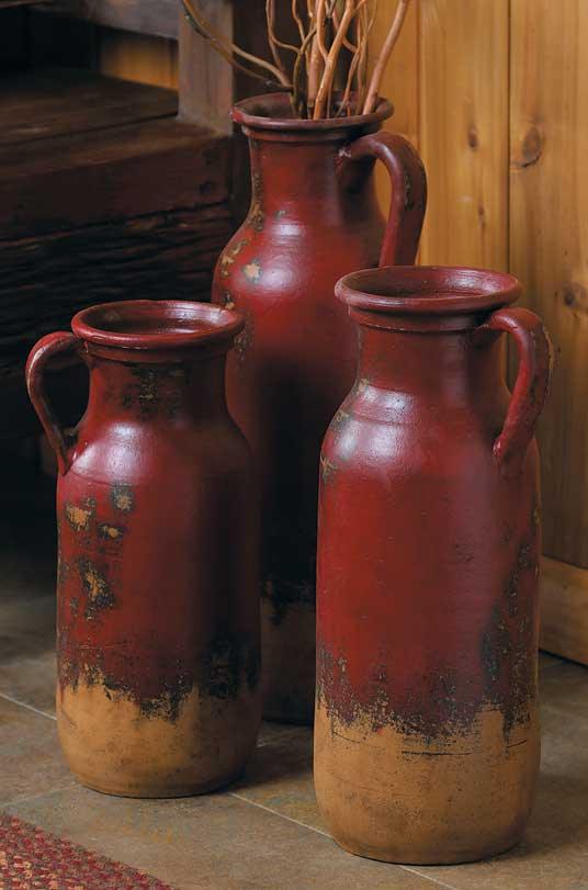 Aged Red Clay Jugs (Set of 3) from Wild Wings